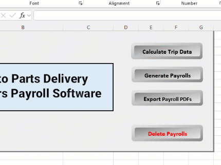 Auto Parts Delivery Payroll Software for Excel – Excel Distance Calculators