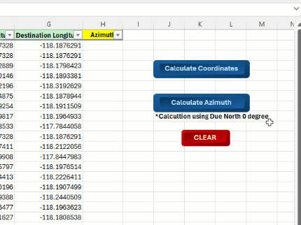 Azimuth Calculator in Excel – Excel Distance Calculators