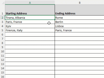Driving Distances by EU Country In Excel – Excel Distance Calculators