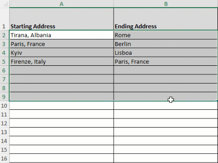 Driving Distances by EU Country In Excel – Excel Distance Calculators