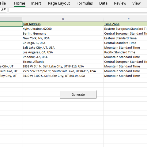 Convert Addresses to Timezones in Excel – excel-distance-calculators