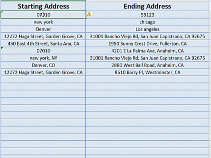 Excel Distance Calculator with Empty Miles – Excel Distance Calculators