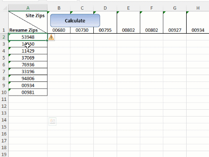 Excel Straight Line Matrix Distance Calculator – Excel Distance Calculators