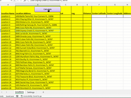 Find the Middle Point of a list of Locations in Excel – Excel Distance ...