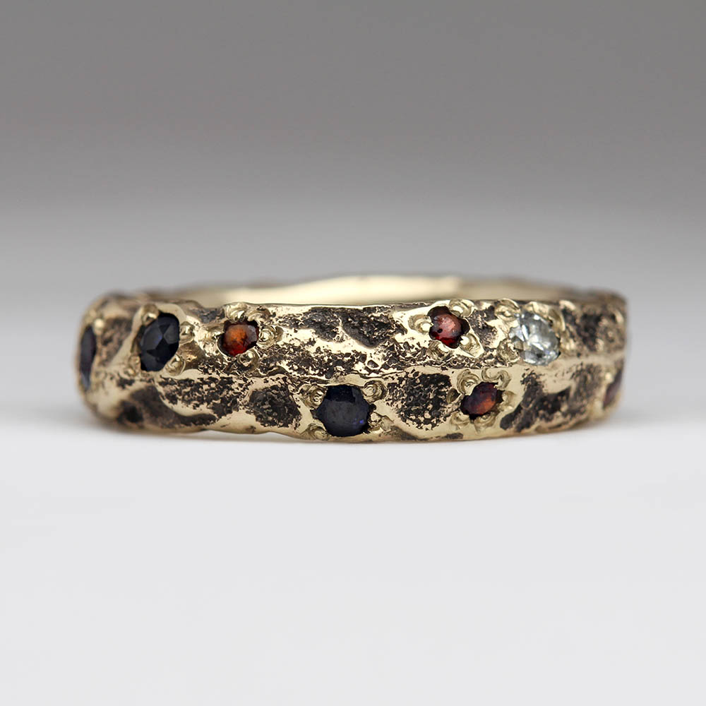 Sandcast Extra Texture Ring Made From Heirloom Gold & Own Diamonds, Sa ...
